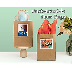 Brown Paper Bags with Handles Bulk, 100Pcs, 8x4.5x10.8Inches, Gift Bags, Brown Kraft Paper Bags, Gift Bags Bulk, Retail Bags, Party Bags, Shopping Bags, Favor Bags