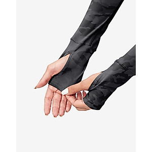 SANTINY Women's Long Sleeve Crop Workout Tops Slim Fit Gym Yoga Running Shirts for Women(Grey Camo_XL)