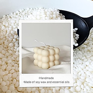 Scented Cube Candle, Bubble Candle, Cube Candle, Candle Sticks, Scented Candle, Decorative Candle, Natural Soy Wax, Housewarming Gift (White)