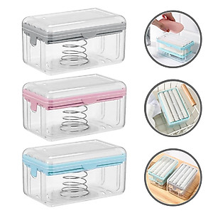 Cabilock 3pcs Box Soap Dish Foaming Holder Soap Foaming Case Soap Drainer Soap Foaming Tool Soap Container Foaming Soap Dish Soap Dishes for Bar Soap Household Soap Holder Travel Pp