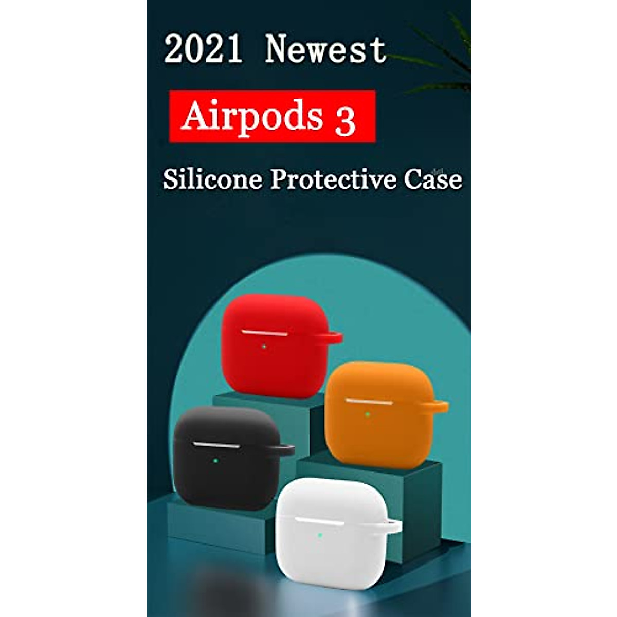 CrCrYBL Airpods 3 Case 2021 Newest, Thicken Protective Silicone Case with Keychain Compatible with Airpods 3 Charging Case, [Visible Front LED], Anti-Fingerprint,Dustproof,Easy Outdoor (Milk Tea)