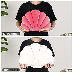 Yi-gog Sea Princess Seashell Decorative Pillow,1 Velvet Throw Pillowcases Sea Ocean Theme Seashell Conch Decorative Pillowslip Home Office Decor Seash