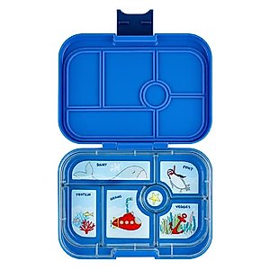 Yumbox Bento Lunch box for Kids (2-7); Leakproof 5-Compartment Design; Fits Standard Lunch Bags; Easy-Open Latch; Healthy Portion Control; Lightweight, Durable & BPA-Free (Surf Blue)