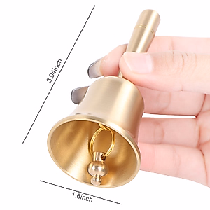 Traditional Style Hand Bell,Kids and Adults Game Call Bell,Extra Loud Solid Brass Handbells use for School, Church, Hotel, Christmas and Wedding Service
