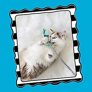 FAT CAT Interactive Cat Toys - Tadpole Cat Wand Stuffed with 100% Organic Catnip