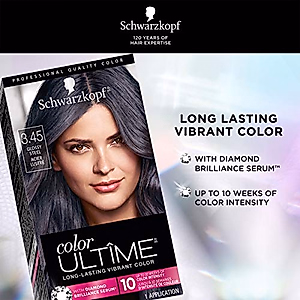 Schwarzkopf Color Ultime Metallic Permanent Hair Color Cream, 3.45 Glossy Steel
