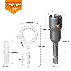 GIPTIME 32PCS Q Hanger Hooks,Ceiling Screw Hook Outdoor Lights Lights Hanger Hook Cabinet Ceiling Hanger Wall Mount Hook for New Year House Garage Party Easter LED Fairy Lights