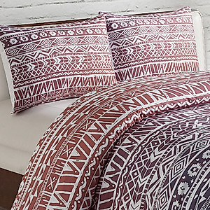 Style Quarters 3PCS Boho Duvet Cover Queen Pink and Blue Includes 1 Duvet Cover + 2 Shams Gradient Boho Duvet Cover