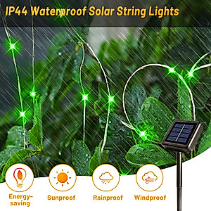 KNONEW Solar String Lights Outdoor [2 Pack] 72FT 200 Led Solar Fairy Lights with 8 Lighting Models, Waterproof Copper Wire Solar Powered Light for Garden Patio Tree Wedding Party Holiday Decor, Green