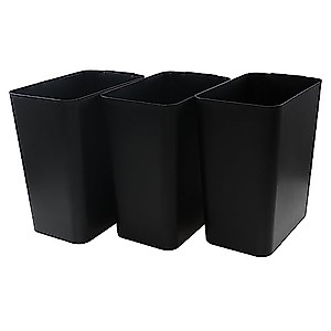 HOMMP 3-Pack Black 4.5 Gallon Office Wastebasket, Deskside Plastic Garbage Container Bin