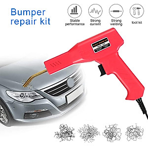 50w Hot Stapler,Plastic Welding Machine Car Bumper Repair Kit with Plier, knife,Flat/Outside Corner/Inside Corner/Wave Staples Welding Repairing Machine Welder Gun Repair (Red)
