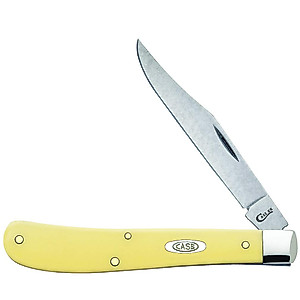 Case WR XX Pocket Knife Yellow Synthetic Slimline Trapper Cv Item #031 - (31048 Cv) - Length Closed: 4 1/8 Inches