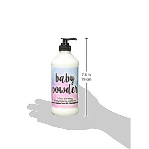 The Lotion Company 24 Hour Skin Therapy Lotion, Baby Powder Fragrance, Full Body Moisturizer, w/ Aloe Vera, Paraben Free, Made in USA, 16 oz bottle + 2 oz travel size