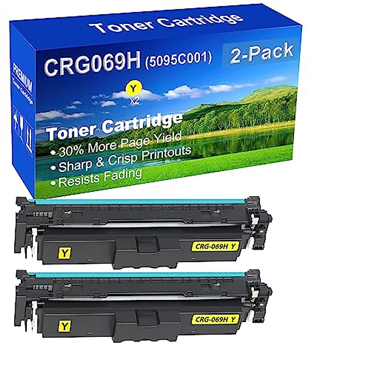 2-Pack (Yellow) Compatible High Yield CRG-069H CRG069H (5095C001) Laser Printer Toner Cartridge Used for Canon MF753Cdw MF751Cdw LBP674Cdw LBP673Cdw LBP674Cx MF752Cdw MF756Cx Printer