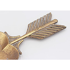 Funly mee Antique Trinket Dish Vintage Love arrow Gold Jewelry Tray , Marriage Ring Holder 8 x 3.3 inches