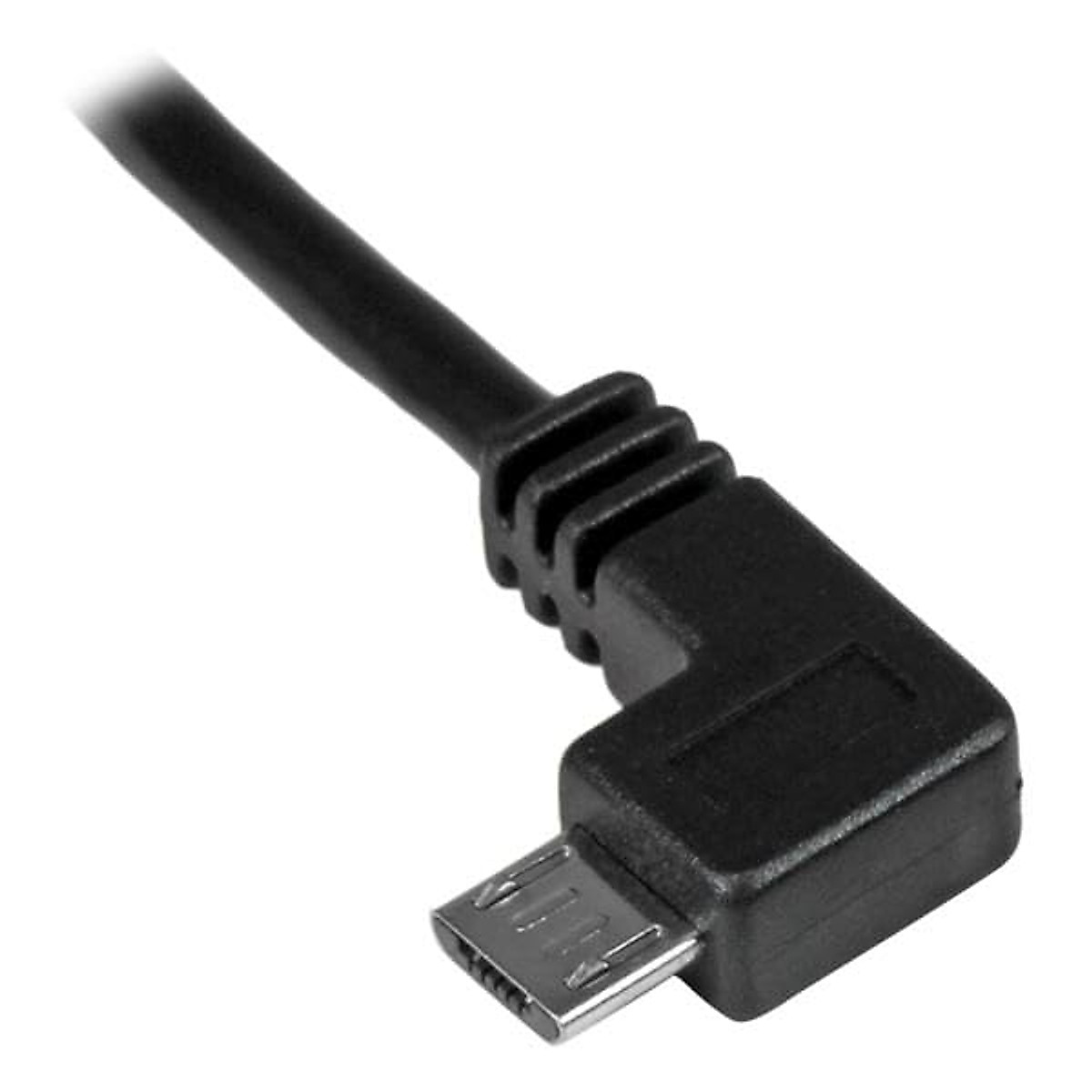 StarTech.com 1m 3 ft Micro-USB Charge-and-Sync Cable - Left-Angle Micro-USB - M/M - USB to Micro USB Charging Cable - 30/24 AWG (USBAUB1MLA),Black