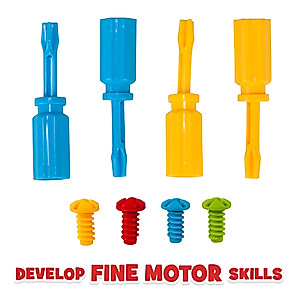 Creative Kids Build & Learn Dinosaur Take Apart Toy Set with Tools Interlocking STEM Educational Building Construction Kit for Preschool, Kindergarten, Boys & Girls Age 3+