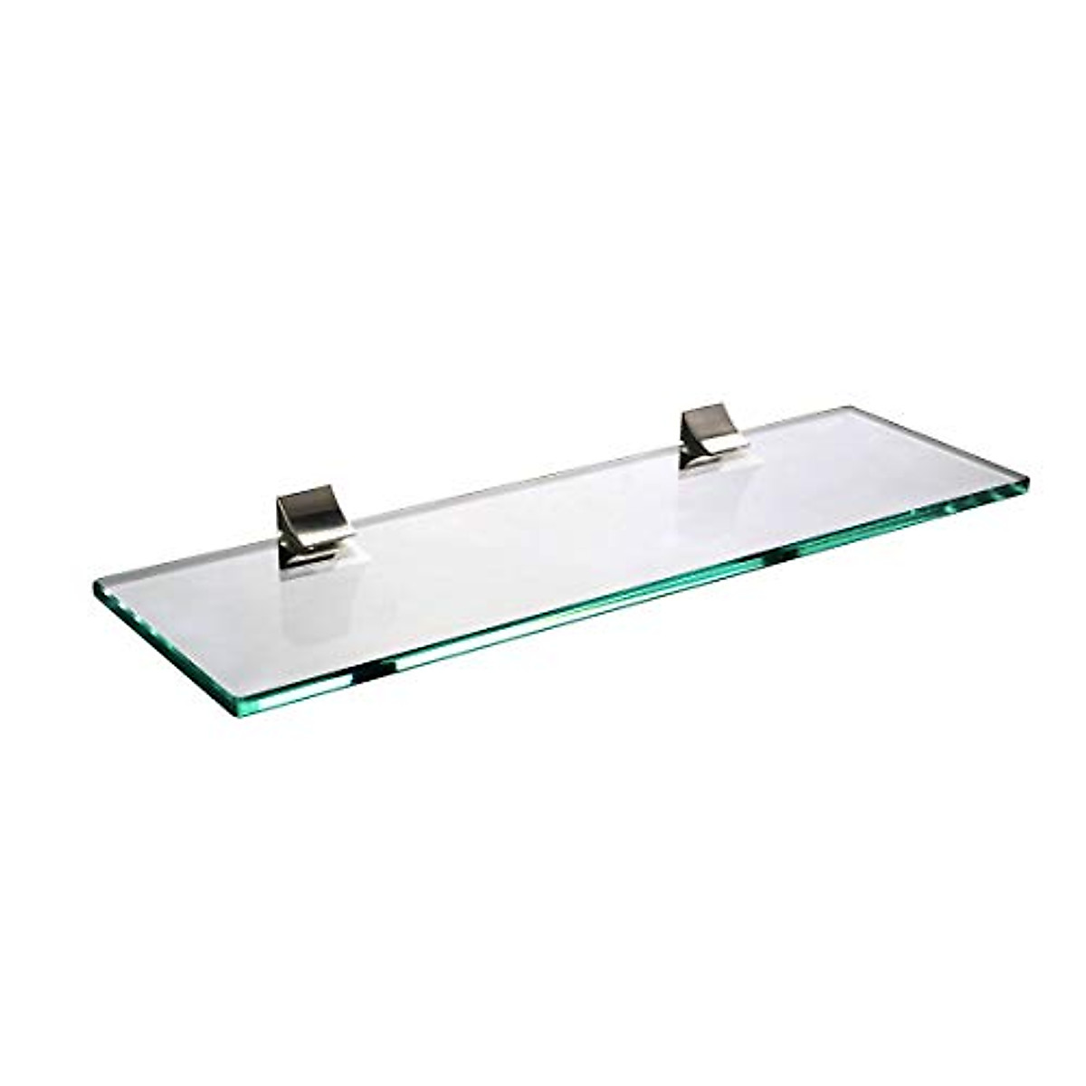 XVL 15.5-Inch Bathroom Glass Shelf, Brushed Nickel GS3003L