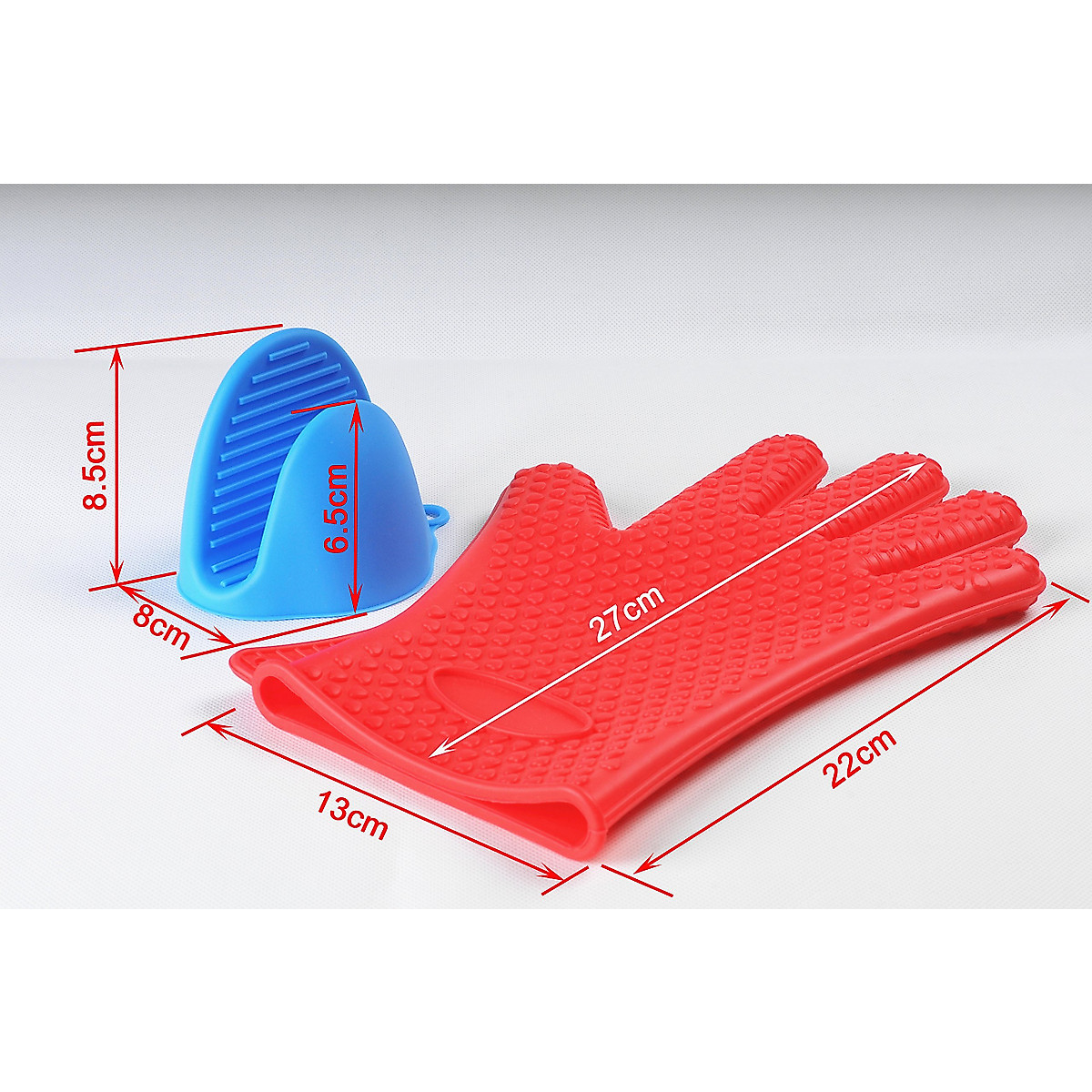 Sailing. Silicone Gloves/Mitts for BBQ Baking Cooking, Heat Resistant Barbecue Oven Cooking Grilling Mitts, Pot Holder (Set of 2, Blue)