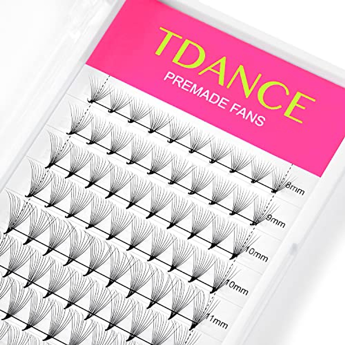 TDANCE-Premade-Fans-Eyelash-Extensions, 10D Superior Lash Extensions Premade Fans Russian Volume Fans Pre Made Lash Fans Middle Stem 8-15mm Mixed Length(Middle Stem,10D-0.07-D,8-15mm)