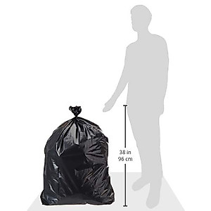 AmazonCommercial 23 Gallon Trash Bags, Garbage Bags, 1.1 MIL, Unscented, Black, 150 Count