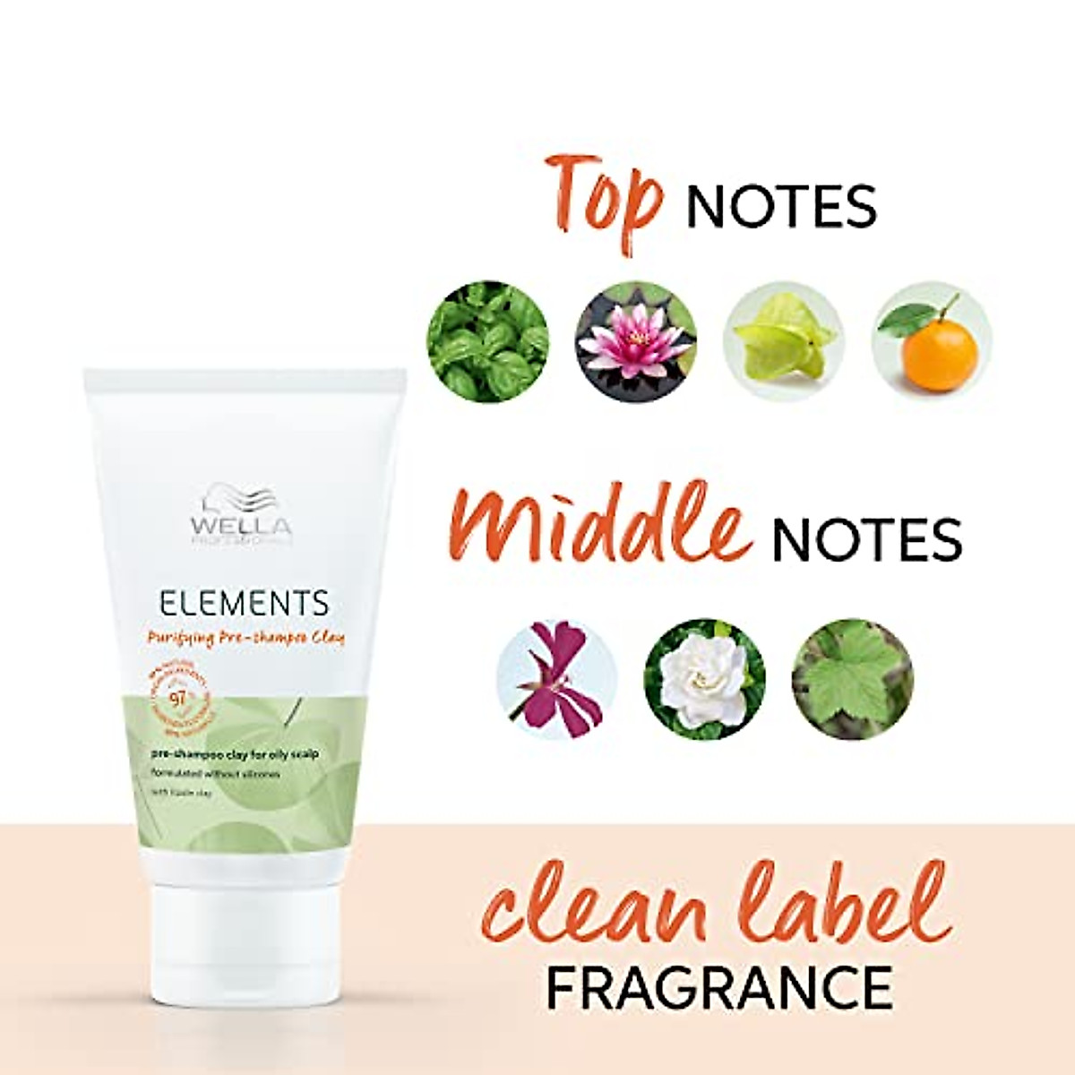 Wella Professionals Elements Purifying Pre-shampoo Clay, Pre-shampoo Clay for Oily Scalp, 70 ml