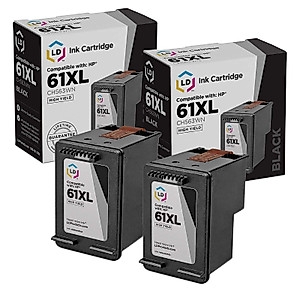 LD Products Remanufactured Ink Cartridge Replacements for HP 61XL CH563WN High Yield (Black, 2-Pack)