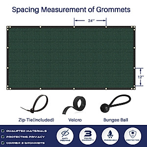 Windscreen4less 4' x 50' Privacy Fence Screen Heavy Duty Windscreen Fencing Cover Windblock Mesh Fabric Shade Cloth with Brass Grommtes for Garden Yard Pool Deck Carport Construction, Green