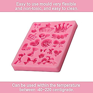 SIMUR 4 Pack Crown Fondant Candy Silicone Molds Bows Crown Heart Mold for Sugarcraft, Cake Decoration, Cupcake Topper, Chocolate, Pastry, Cookie Decor, Jewelry, Clay, Epoxy Resin, Crafting Projects