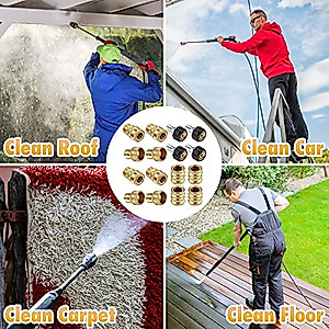 16 Packs Pressure Washer Adapter Set Connect Disconnect Kit Includes M22 Swivel to 1/2 Inch Connect 3/8 Inch to Quick Release 3/8 Inch Plug 1/2 Inch Plug 3/4 Inch Swivel Female Male for Garden Hoses