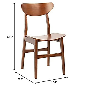 Safavieh Home Lucca Retro Walnut Dining Chair, Set of 2