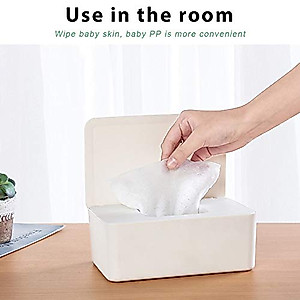 Rxan Wipes Dispenser, Wet Wipes Dispenser Holder Dustproof Tissue Storage Box Case with Lid for Home Office Desk