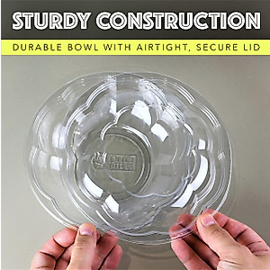 Green Direct 18 oz. Salad Containers with Lids - Pack of 50 | Clear Plastic Salad Bowls for Lunch, Serving, and Mixing