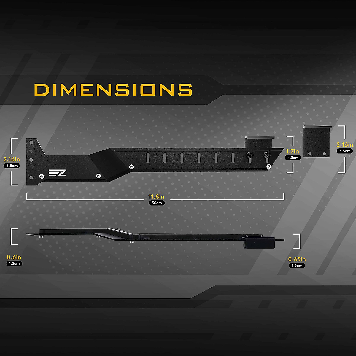 EZDIY-FAB GPU Holder Brace Graphics Card GPU Support Video Card Holder Bracket, Video Card Sag Holder/Holster Bracket Support RX6700,RTX3090- 309EZ-Black