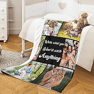 Custom Blankets with Photos Custom Blanket Family Picture Upload Personalized Blanket Adults Customize Blanket Birthday Customizable for Couples Dad Mom Nana Kids Dogs Friend Personalized Gifts