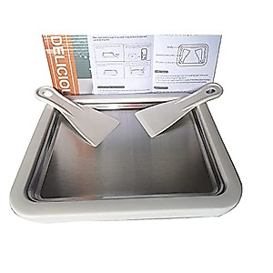 ice cream maker for kids Duomid rolled ice cream maker machine,with 2shovels,homemade rolled ice cream,frozen yogurt machine,instant gelato pan/roll,sorbetmachine,gelato maker,plate freezer bowl,parent-child interactive DIY ice cream maker gift