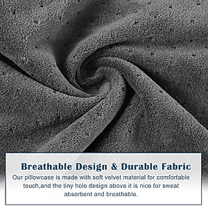 Remerry 2 Pcs 18 x 6 Inches Velvet Neck Roll Pillow Cover with Zipper, Soft Bolster Pillowcases for Cylindrical Pillow (Cover Only, Bolster Not Included)