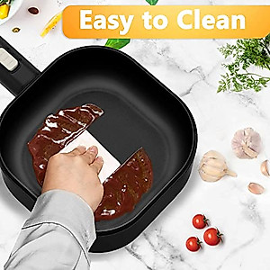 Dezin Hot Pot Electric with Steamer, 2L Non-Stick Ceramic Coating Electric Pot, Multifunction Cooker for Ramen, Soup & Oatmeal, Portable Hot Pot with Power Control for Dorm, Office, Travel (Silicone Spatula Included)