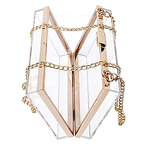 WEDDINGHELPER Transparent Clear Acrylic Square jelly Evening Bag for Women,Fashion Lovely Shoulder Bag for Dinner Party Travel (CLEAR1)