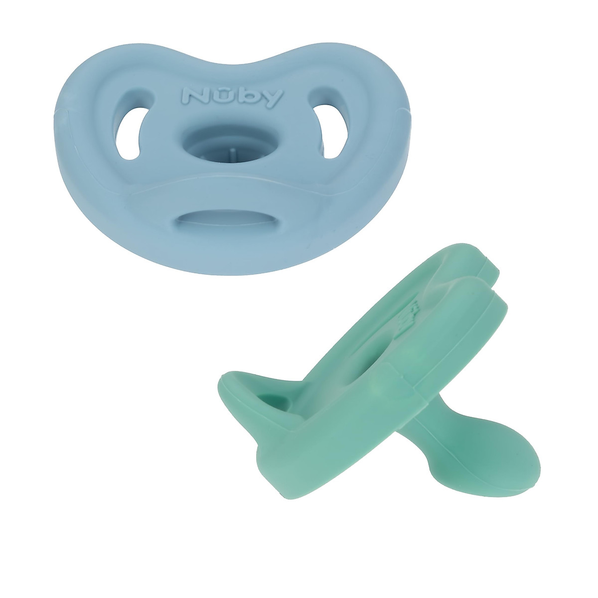 Nuby 100% Silicone Orthodontic Pacifiers 2pk, 0-6 Months