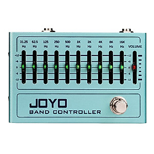 JOYO R-12 EQ 10-Band Equalizer Pedal Bundle with DC 9V Pedal Power Supply (800mA -1A) AC Adapter