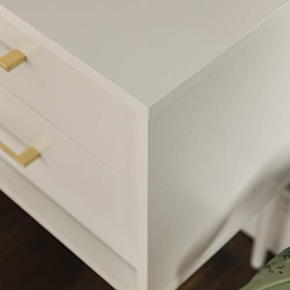 Walker Edison Evie Mid-Century Modern 2-Drawer Side Table Set, 2 Pack, White
