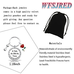 A Tale As Old As Time Jewelry Beauty and The Beast Keychain Beauty And The Beast Fans Gift Movie Inspired Gifts (A Tale As Old KS)