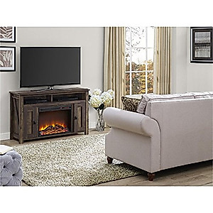 Ameriwood Farmington 3-Piece Living Room Set with Fireplace TV Stand and Two End Tables
