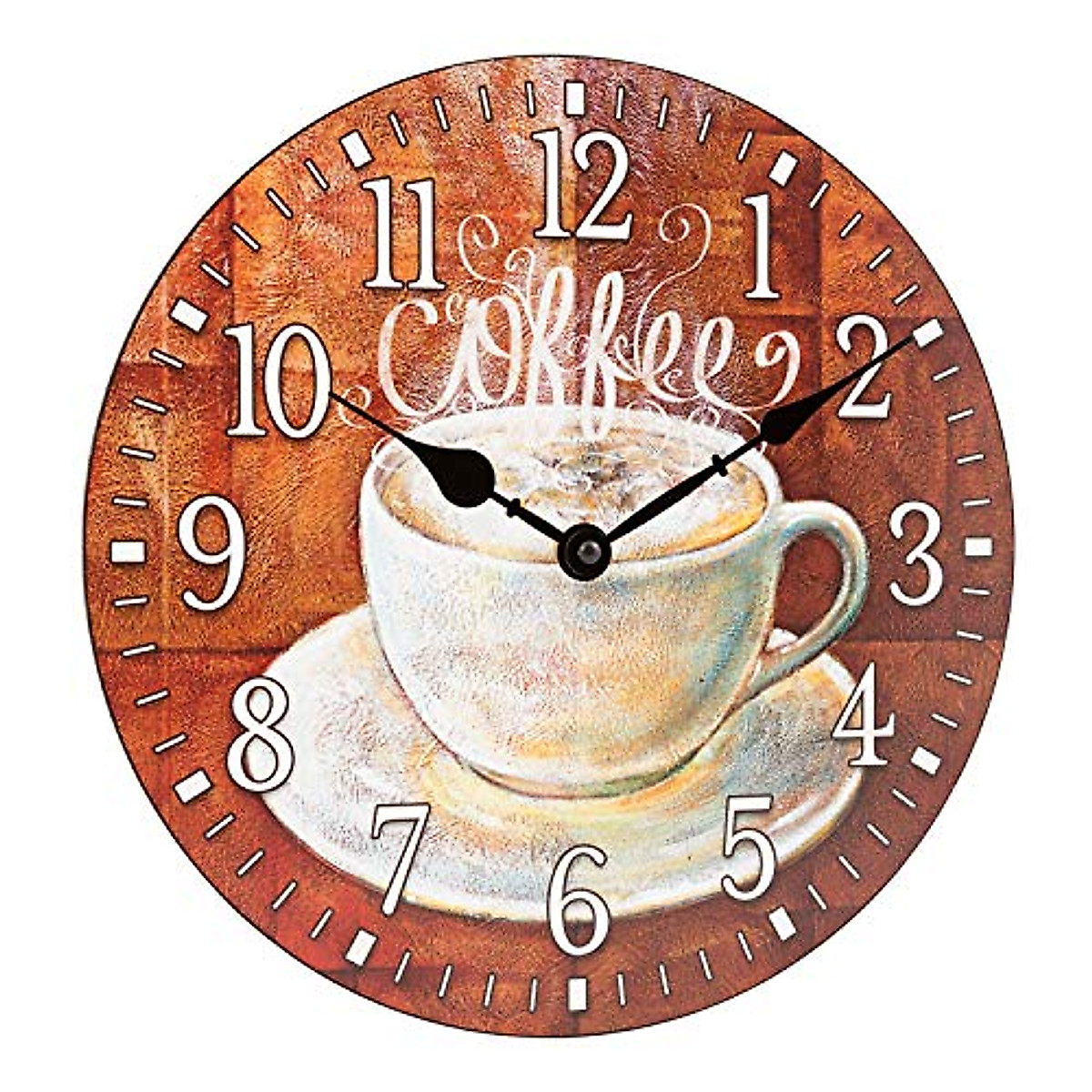 La Crosse Clock 404-2631C-INT 12-Inch Round Coffee Decorative Quartz Analog Wall Clock