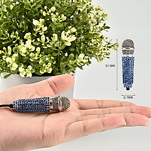 DELADOLA Mini Microphone,Portable Vocal Tiny Microphone, Asmr Microphone,Phone Microphone, Mini Karaoke Microphone for Voice Recording Chatting and Singing On iPhone,Android,Laptop Notebook (Blue)