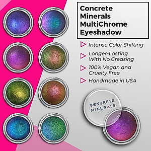 Concrete Minerals MultiChrome Eyeshadow, Intense Color Shifting, Longer-Lasting With No Creasing, 100% Vegan and Cruelty Free, 1.5 Grams Loose Mineral Powder (Playground Twist)