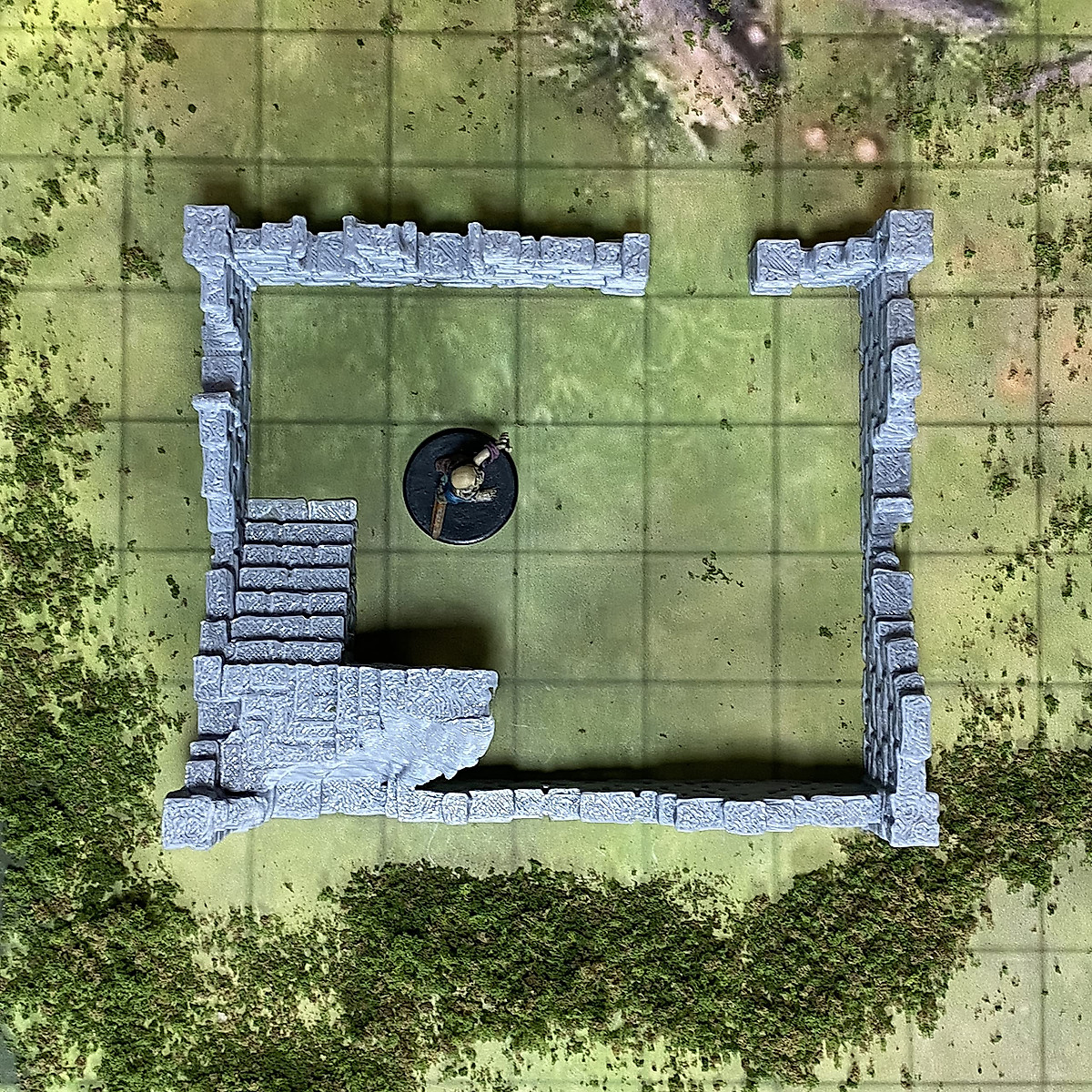 Extruded Gaming Building Ruins Set 4