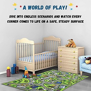 ToyVelt Kids Carpet Playmat Car Rug – Educational Road Traffic Carpet Multi Color Play Mat - X-Large 71" x 39" Best Kids Rugs for Playroom & Kid Bedroom – for Ages 3-12 Years Old