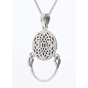 Jewelry Trends Sterling Silver Celtic Knotwork Charm Holder Round Pendant Necklace 18"